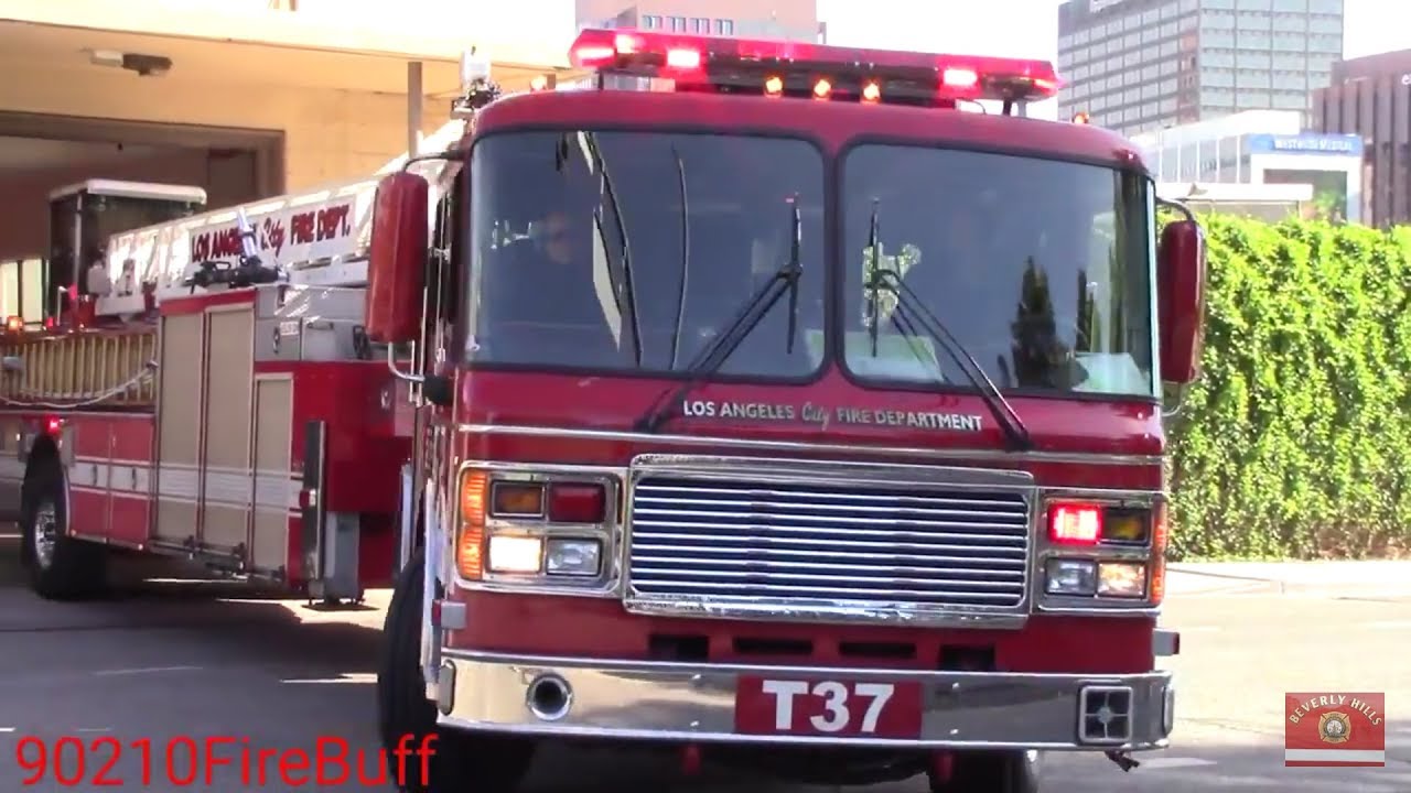 LAFD Light Force 37 & Rescue 37 Responding - YouTube