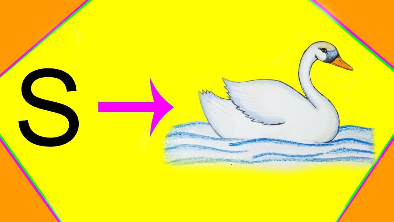 How to turn Letter "S" into Swan Art Video | Fun with Alphabets ...