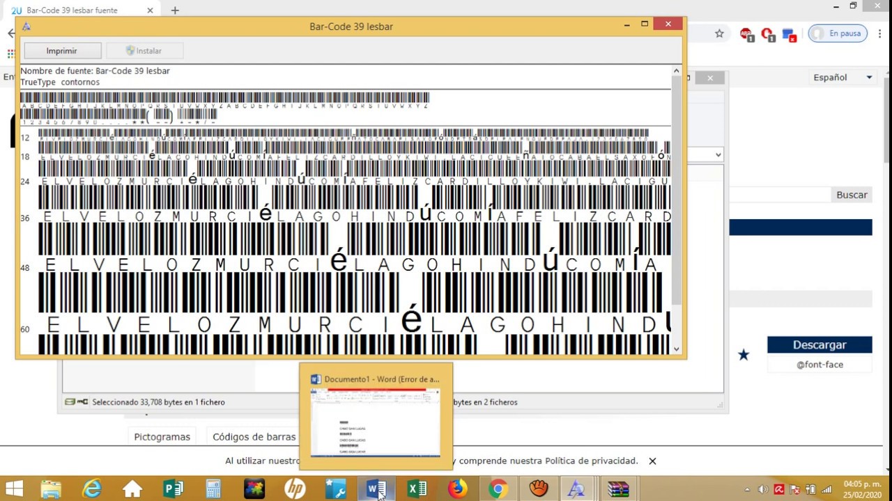 Códigos de barras en Word. - YouTube