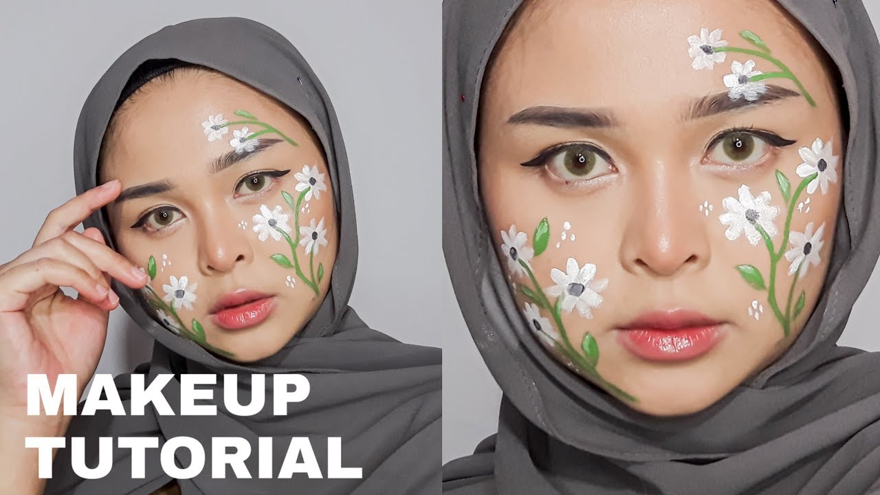 MAKEUP TUTORIAL BUNGA GAMPANG BANGET | FACE PAINTING - YouTube