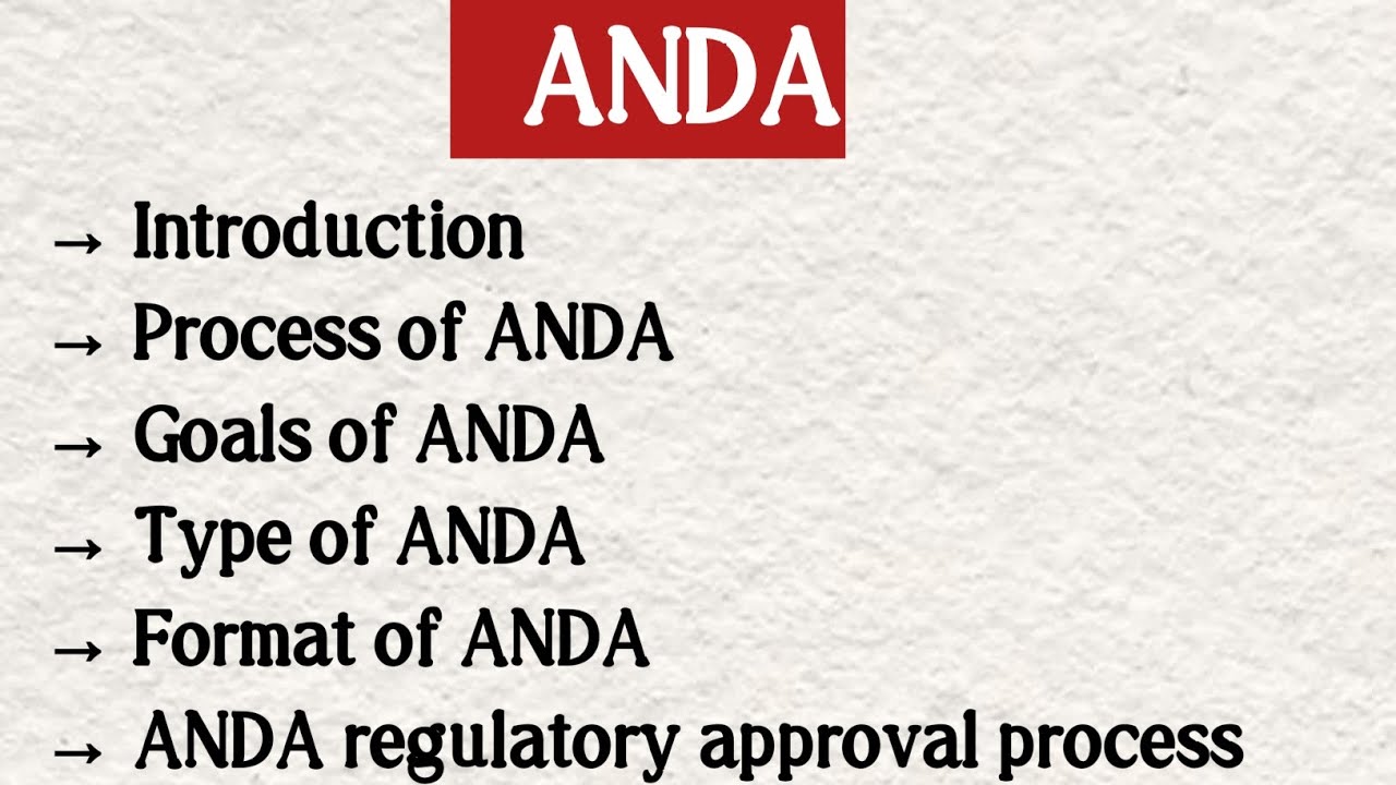 ANDA- Abbreviated New Drug Application #ANDA #mpharm #mpharm - YouTube