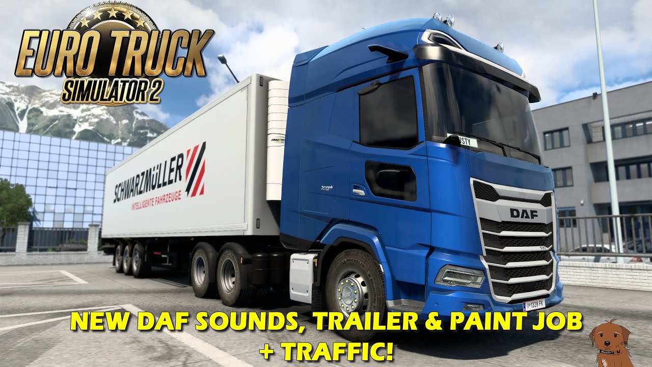 Euro Truck Simulator 2 - New DAF sounds, trailer, paint job, TRAFFIC ...