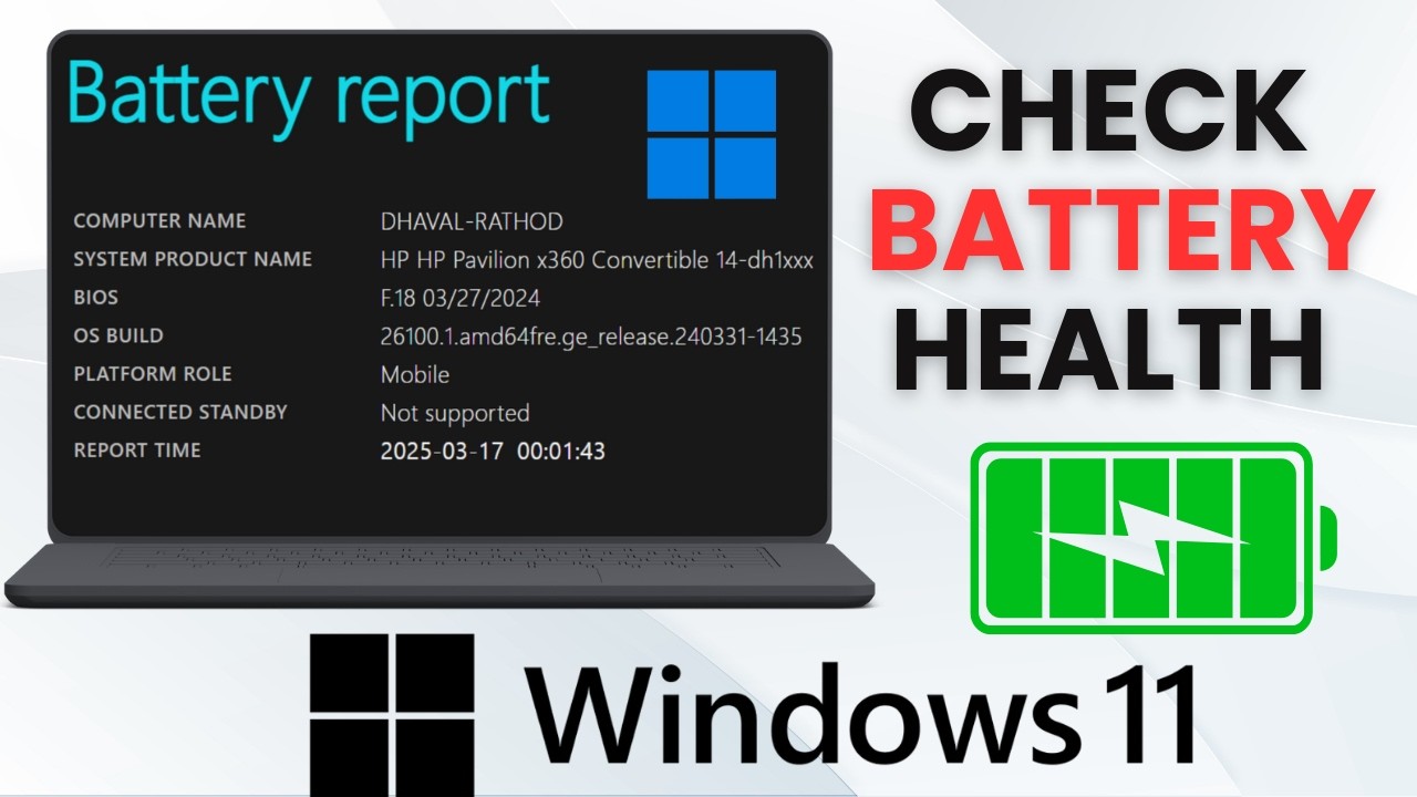 How to Use Windows 11's Battery Report to Monitor Battery Health Check ...