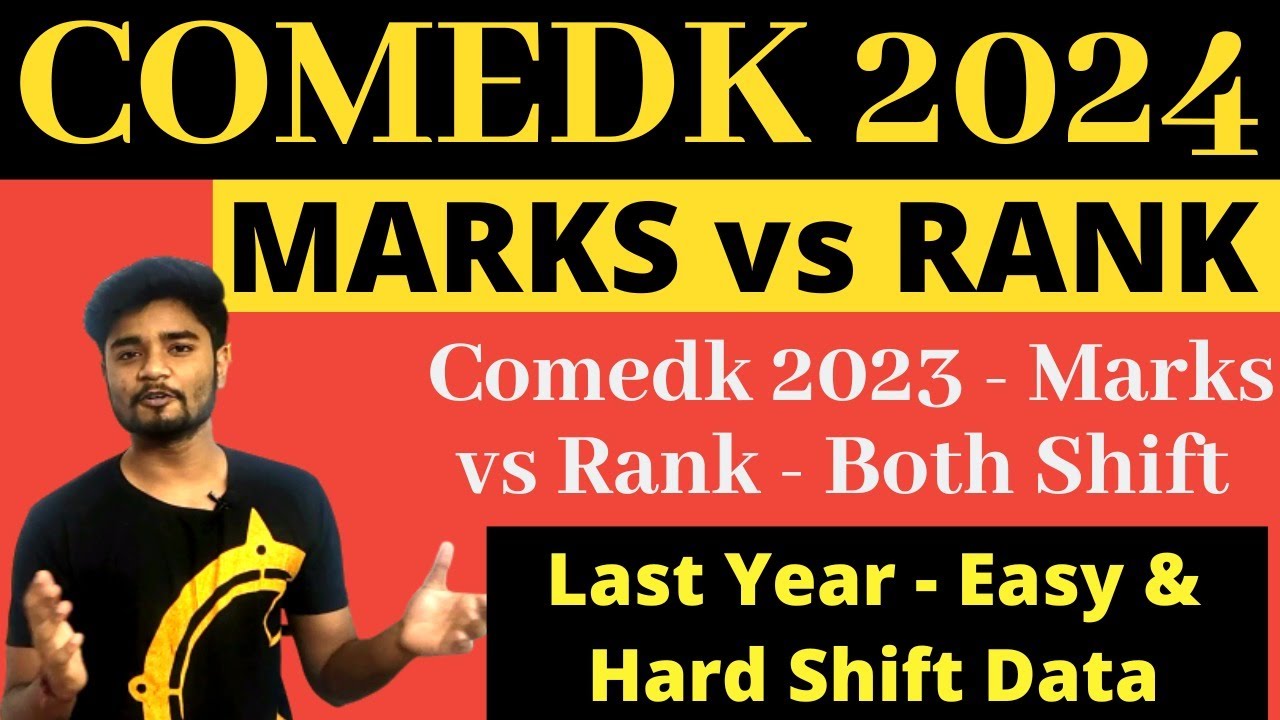 COMEDK 2024 Marks vs Rank Shift Wise - Easy or Hard Shift | Shift ...