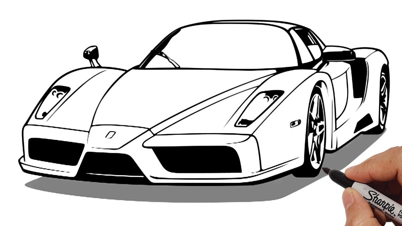 FERRARI _ How To Draw A Ferrari, Step by Step, Easy Drawing Guide - YouTube