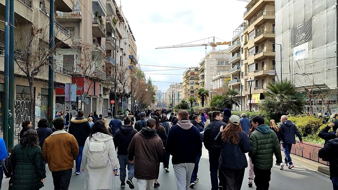 Πατησίων - Συγκέντρωση διαμαρτυρίας για τα Τέμπη 28- 02 -2025 - YouTube