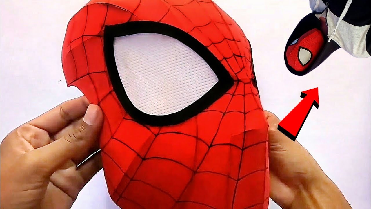 How to make Spiderman mask with cardboard | real - YouTube