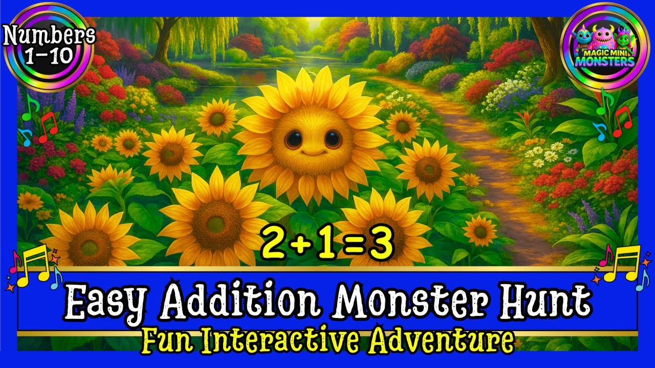 Easy Addition Monster Hunt | Simple Counting Song 1-10 | Magic Mini ...