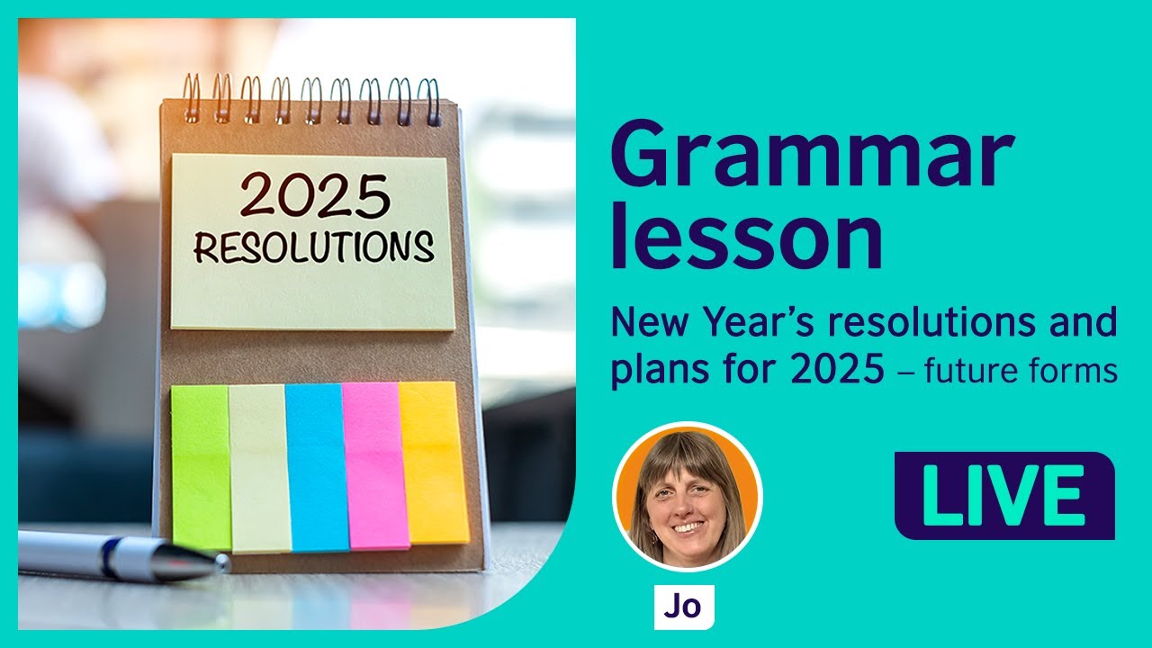 Grammar Lesson: New Year's resolutions and future forms - YouTube