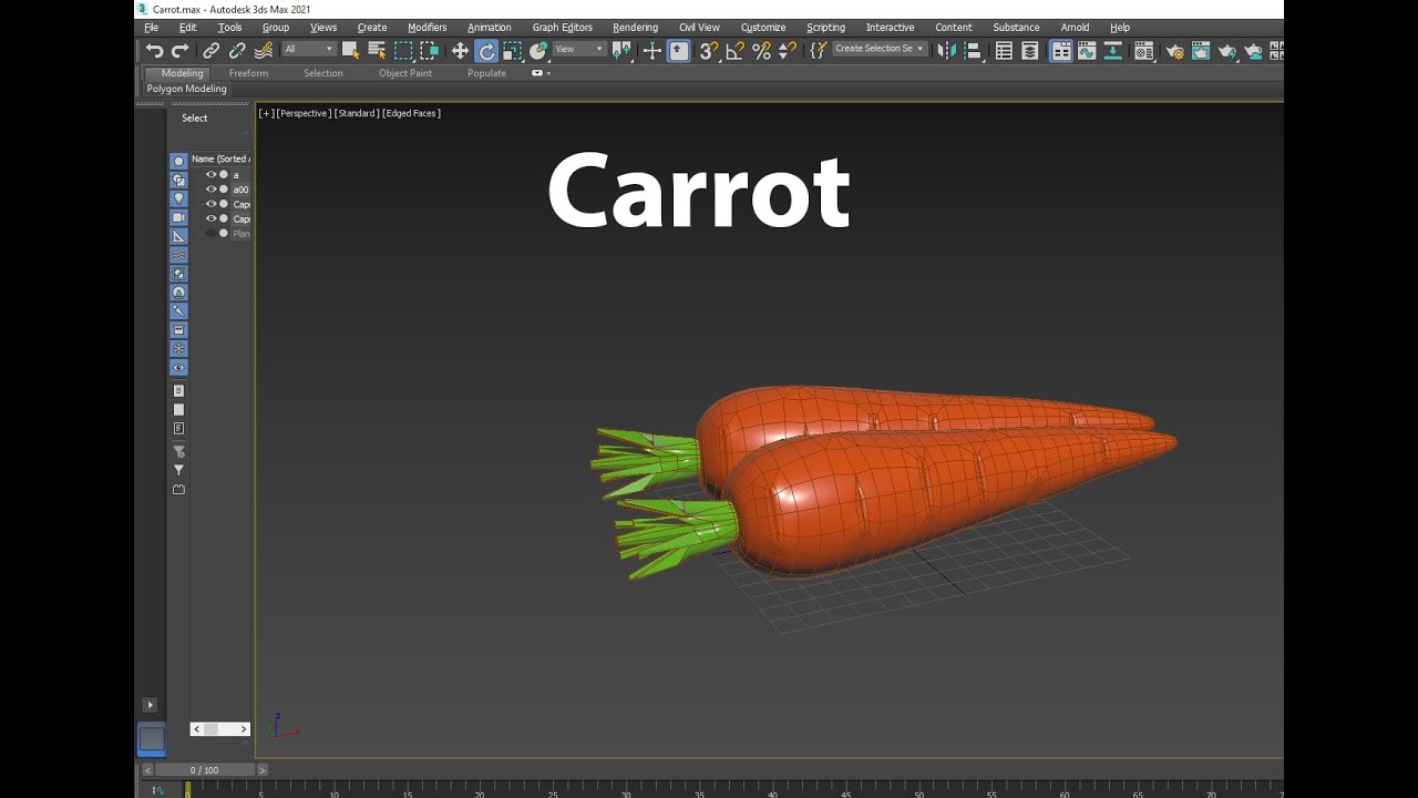 Carrot 3d modeling tutorial . - YouTube