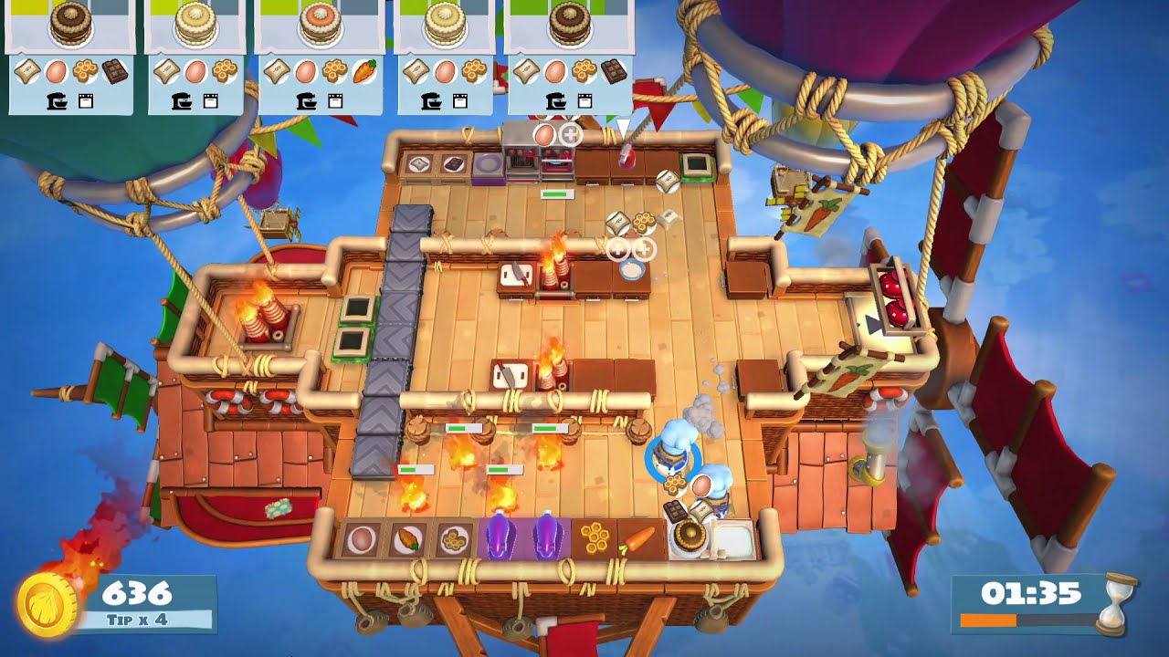 Overcooked 2 - Level 6-1 [4 stars solo] - YouTube