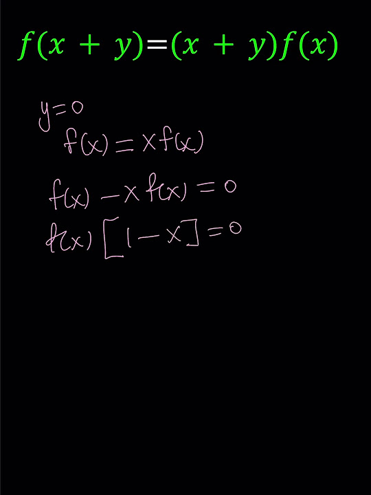 A Quick and Easy Functional Equation - YouTube