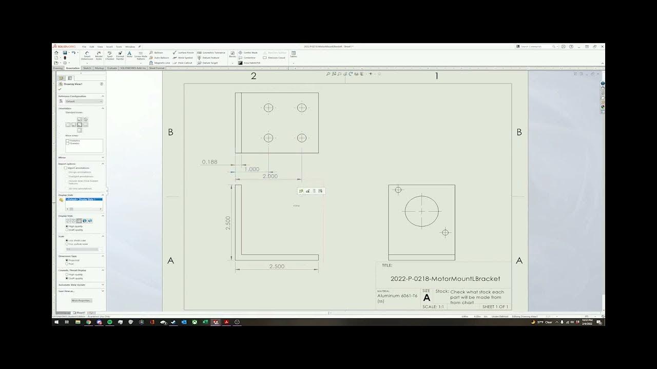 Solidworks Simple Drawing Tutorial - YouTube