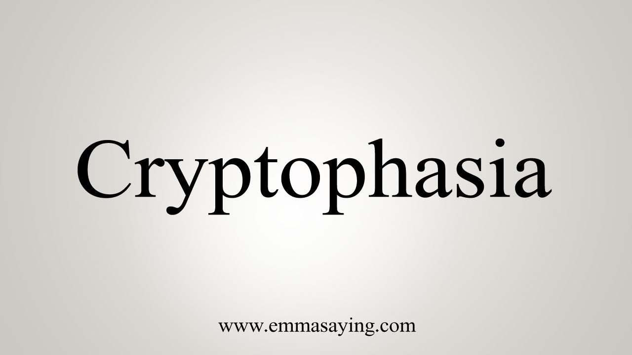 How To Say Cryptophasia - YouTube