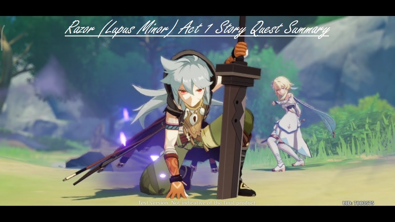 Genshin Impact Playthrough - Razor Character Story Quest Act 1 - YouTube