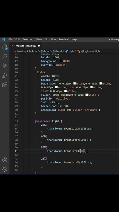 Moving light animation using only CSS and html #shorts #like #subscribe #css - YouTube