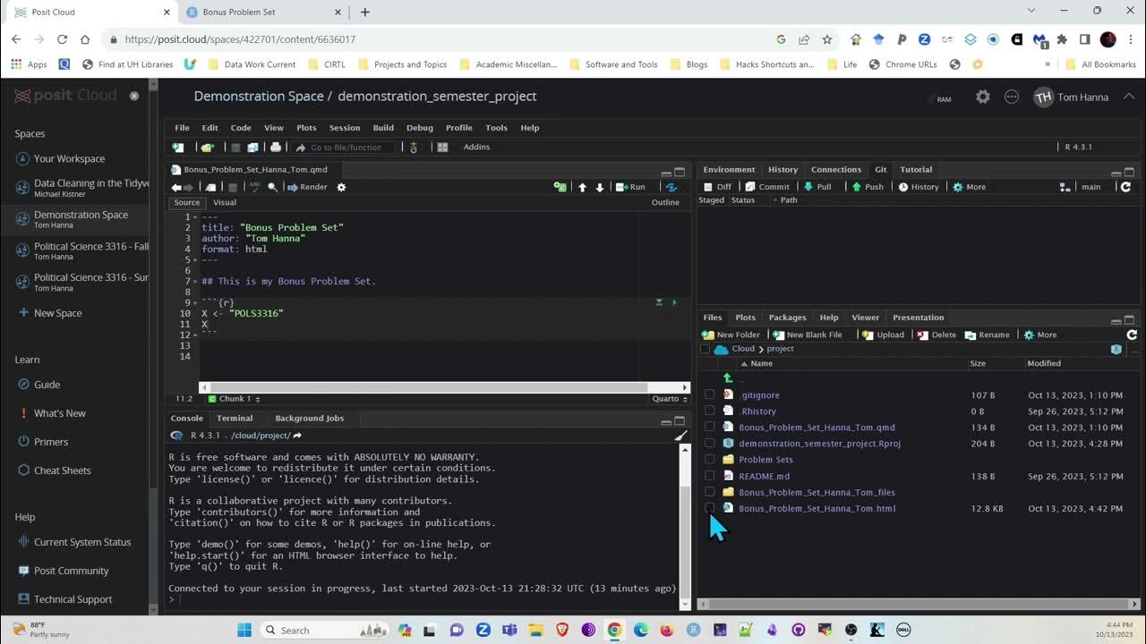 Saving Your Work from Posit Cloud to Your Computer - YouTube