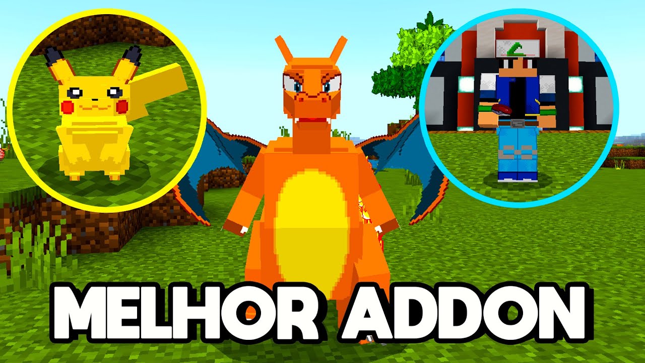 MELHOR ADDON de POKEMON para MINECRAFT PE/BEDROCK - YouTube