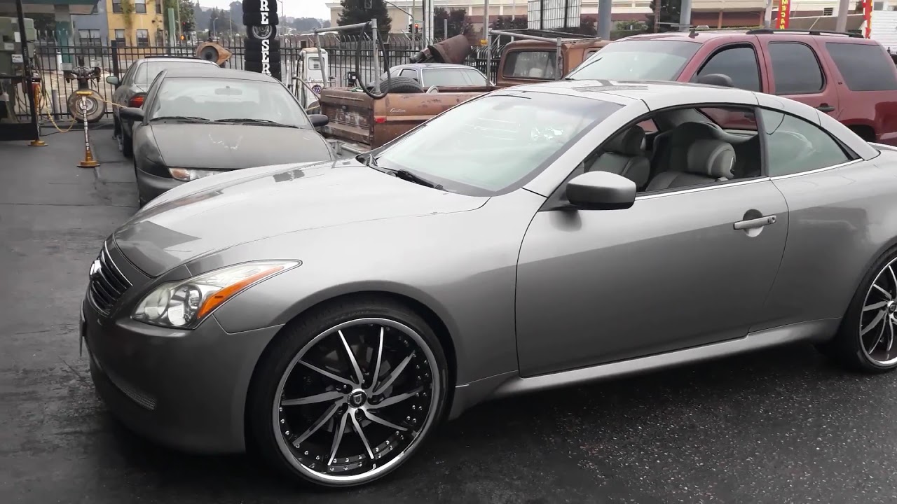 G37 drop on 22 inch Lexani - YouTube