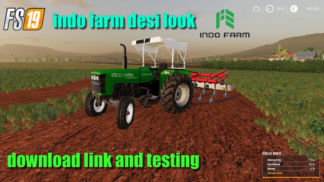 indo farm tractor desi look download link - fs19 - YouTube