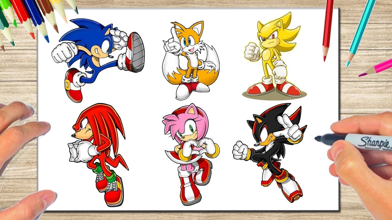 How to DRAW the characters from SONIC 3 | Step by Step | For KIDS ...