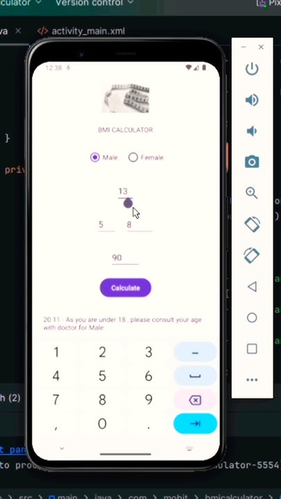 Bmi Calculator App with java, xml in android studio #applications # ...