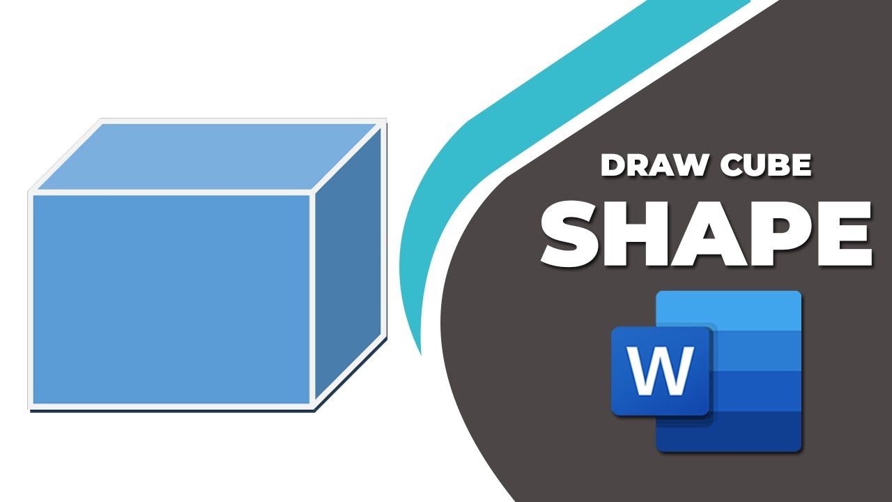 How to draw Cube shape in word - YouTube