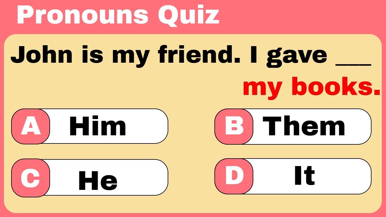 Pronouns Quiz : Check Your English Level By Taking This Grammar Test ...
