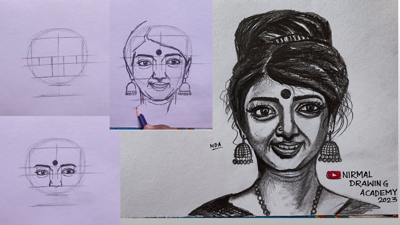 step by step, simple way portrait drawing tutorial 🙏🙏#art#drawing # ...