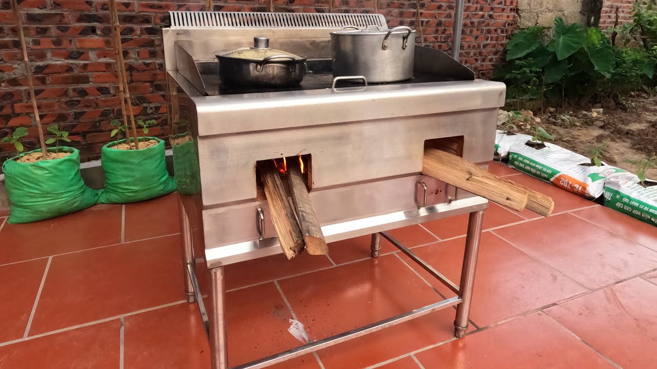 Recycle old gas stove into a beautiful 2-in-1 wood stove - YouTube