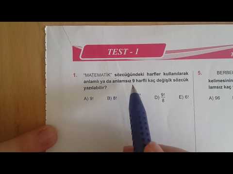Karekök YKS(LYS) VERİ SAYMA VE OLASILIK-1 Anlatımlı Çözümleri