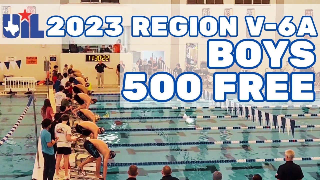 2023 UIL Region V-6A Swimming Championship - Boys 500 free - YouTube