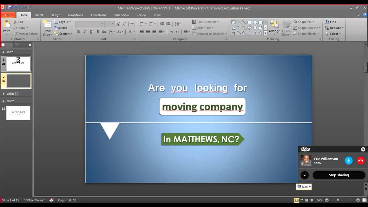 How to use INTRO OUTRO slides to export a video from presentation - YouTube