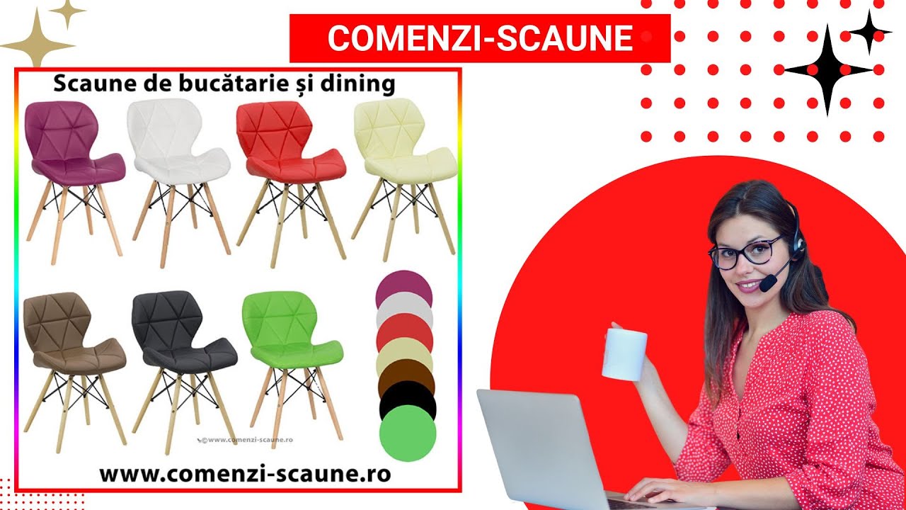 Scaune pentru dining și bucătărie 241 comenzi-scaune.ro - YouTube