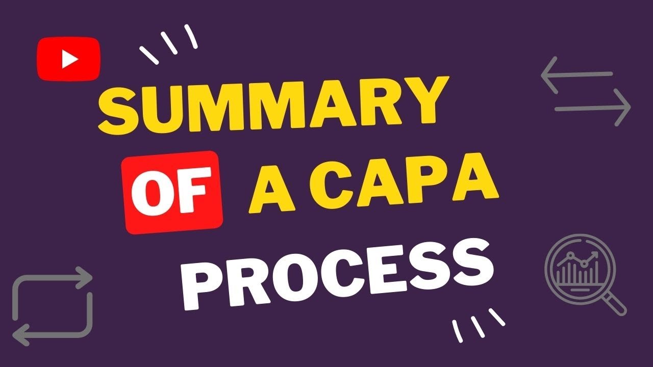 Summary of a Corrective and Preventive Action (CAPA) Process l The ...