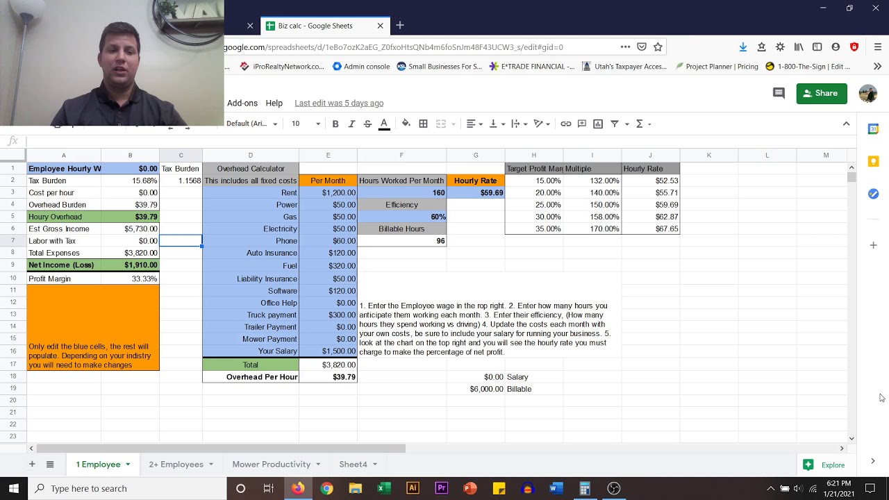 How To Calculate Small Business Overhead, With Free Download Link - YouTube
