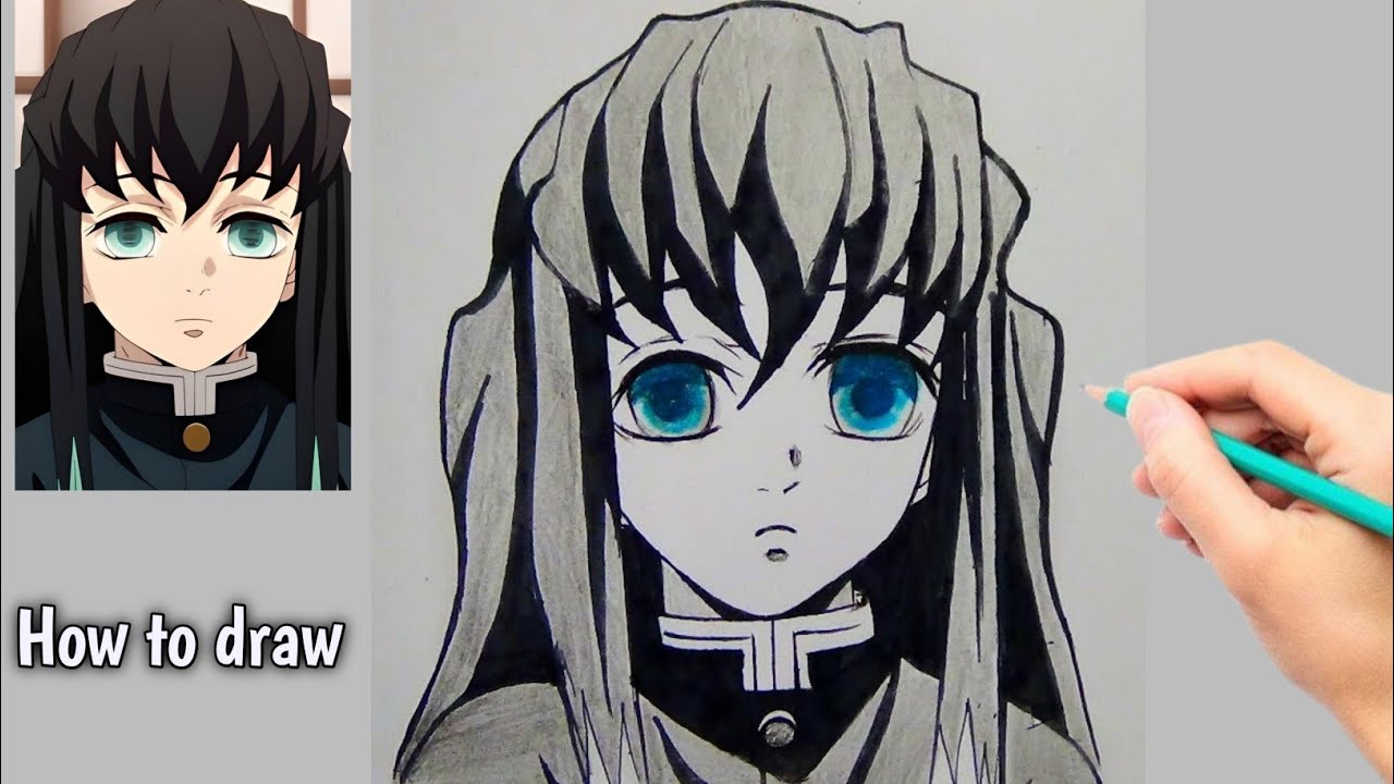 How to Draw Muichiro Tokito from Demon Slayer | Kimetsu no Yaiba | draw ...