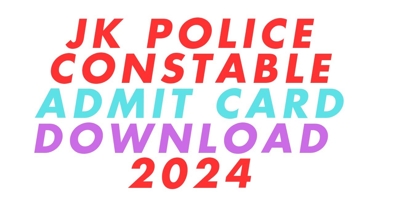 Jk Police Constable Admit Card Download 2024 ! @KnowledgeCenter67 - YouTube