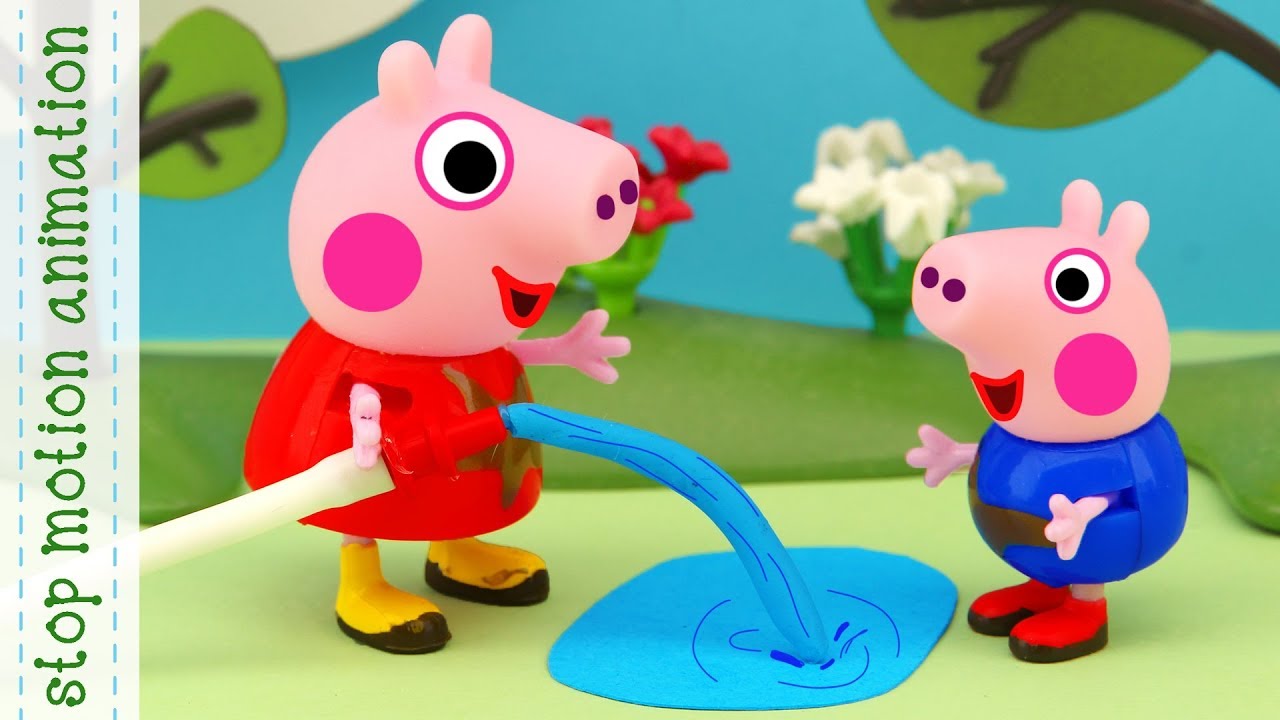 After the rain. Peppa pig toys stop motion animation english episodes ...