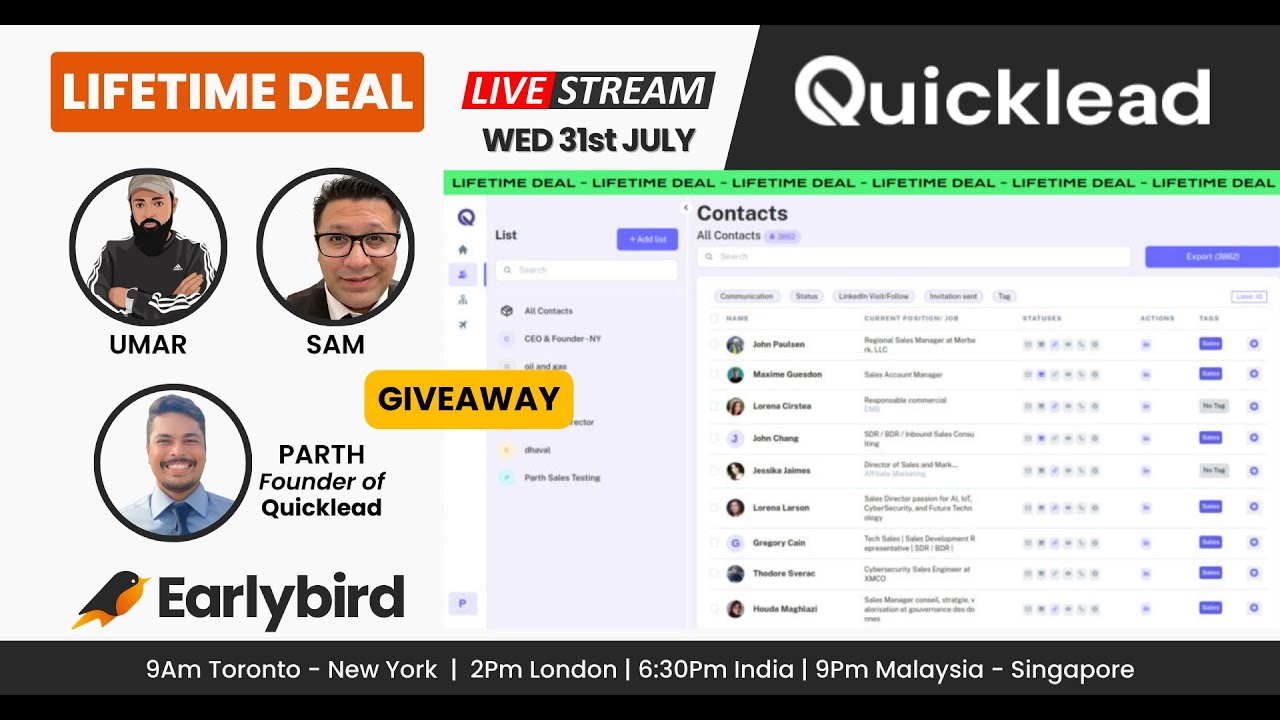 Quicklead Lifetime Deal Product Walkthrough - YouTube