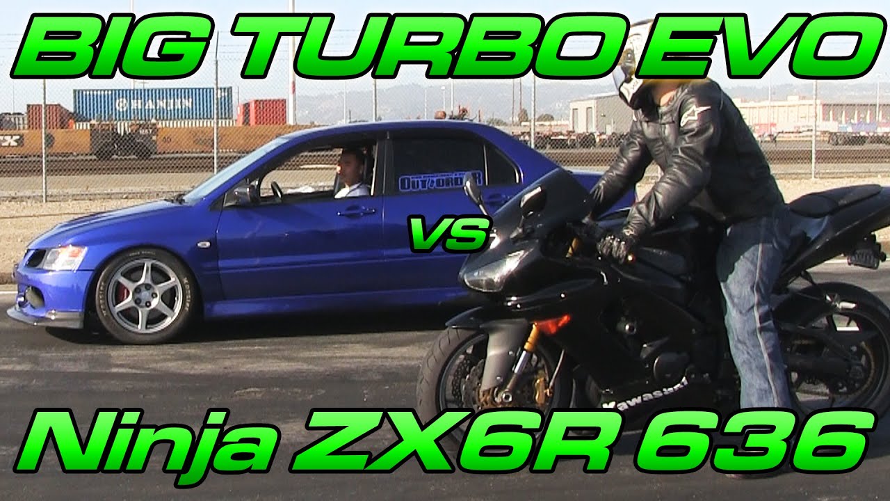 Big Turbo EVO vs ZX6R - YouTube