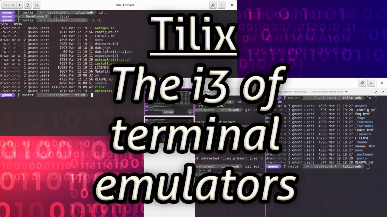 Tilix - The i3 of terminal emulators - YouTube