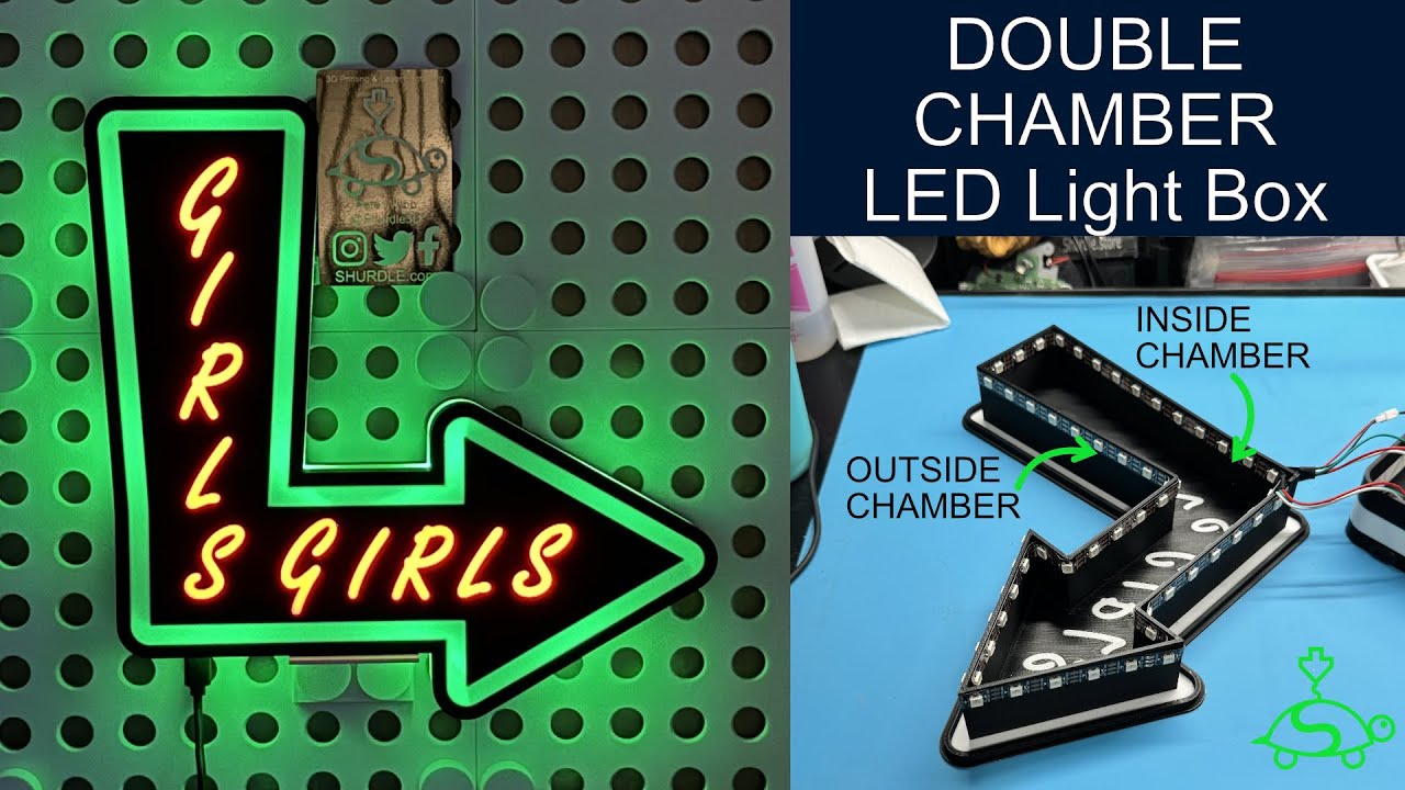 Girls Girls Double Chambered LED Light Box - Shurdle3D - YouTube