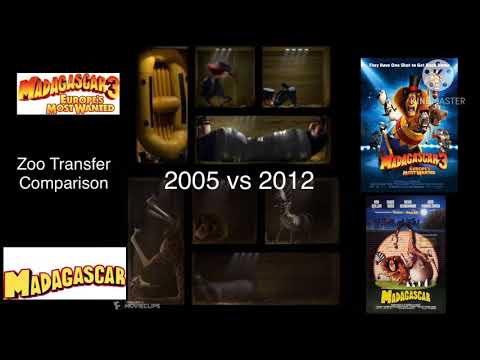 Madagascar and Madagascar 3 Comparison Box Transfer |Comparison Scenes and Logos|