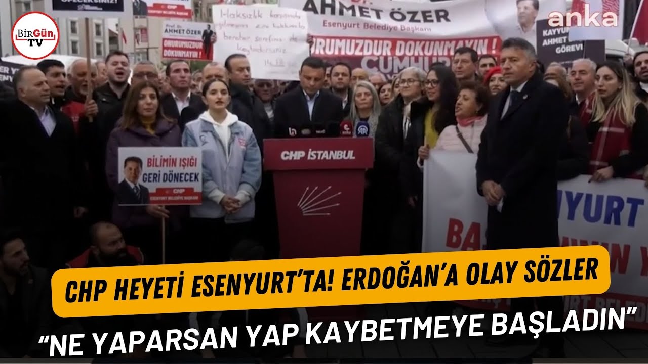 CHP heyeti Esenyurt’ta! Erdoğan’a olay sözler: “Ne yaparsan yap kaybetmeye başladın” - YouTube