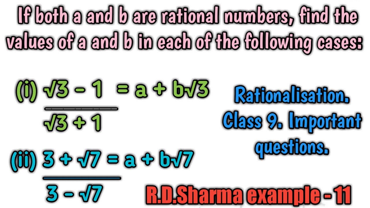 Rationalisation Class 9 If Both A And B Are Rational Numbers Then rationalisation-class-9-if-both-a-and-b-are-rational-numbers-then