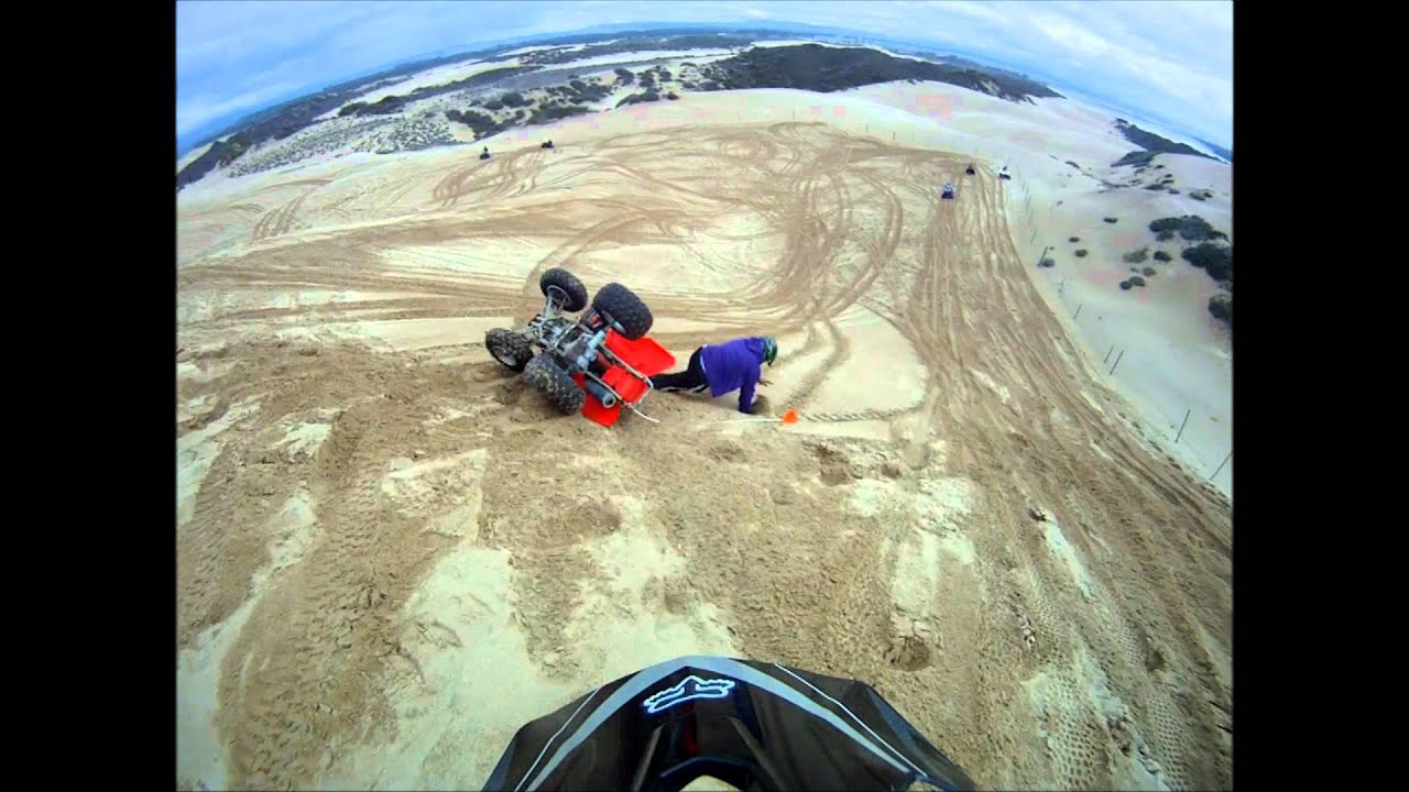 Guy tumbles down big dune FAIL @ pismo beach - YouTube