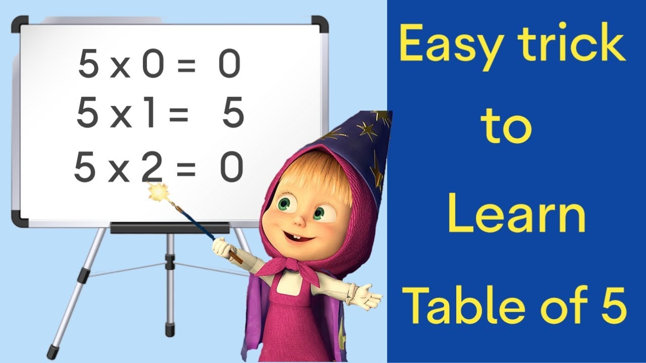 Trick to learn table of 5 | trick for learning tables | table of 5 | 5 ...