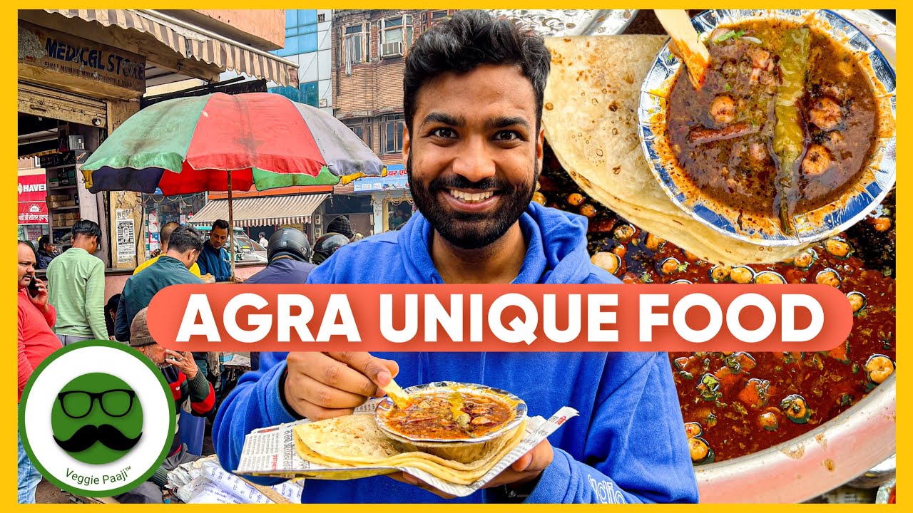 Agra Ka Unique Street Food | Makhane Wale Chole Bhature, Mix Fruit ...