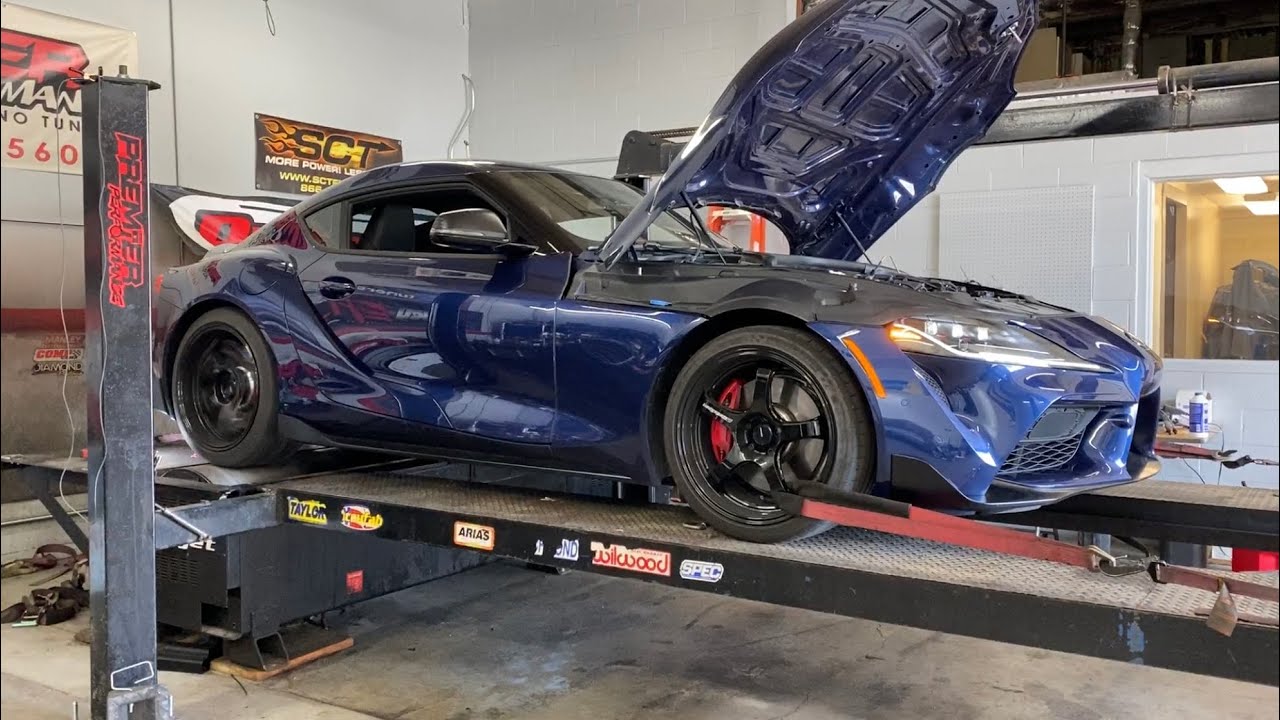 MKV Supra Dyno Pulls - new top mount turbo setup - YouTube